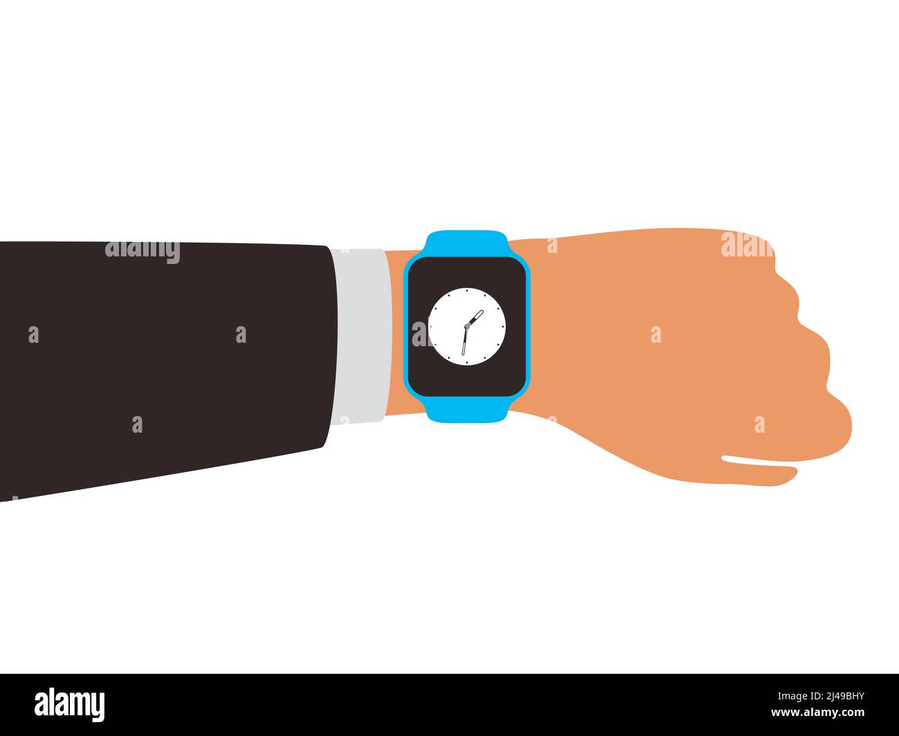 Man wearing fashion smart watch, vector illustration Stock Vector Image ...