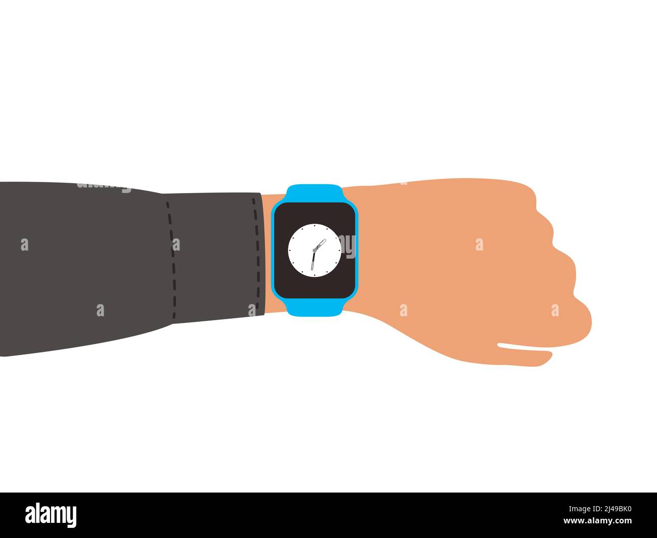 Man wearing fashion smart watch, vector illustration Stock Vector Image ...