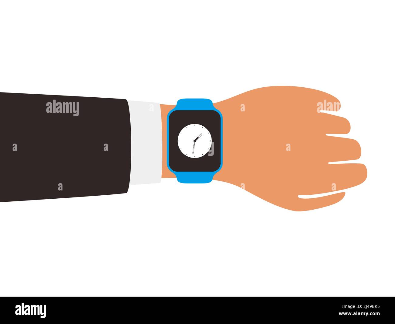 Man wearing fashion smart watch, vector illustration Stock Vector Image ...