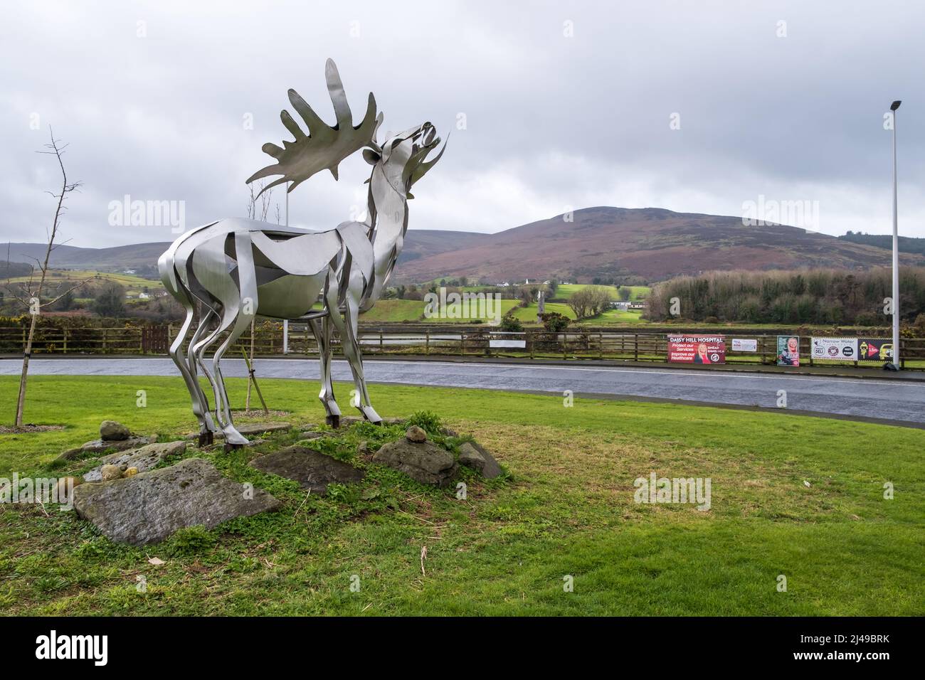 Sculpture of the Irish Elk at Warrenpoint, Co. Down, Northern Ireland ...