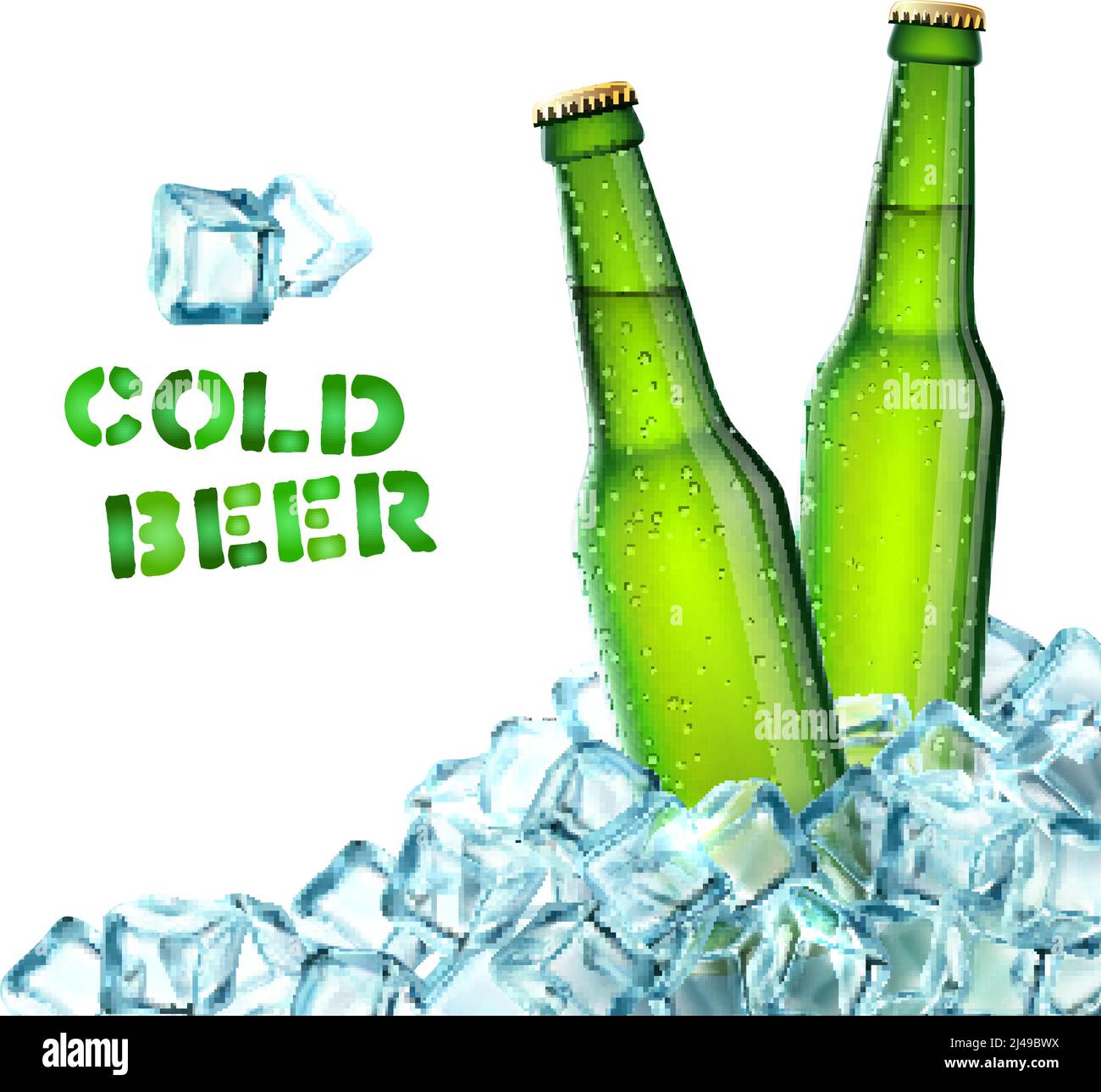 Beer bottles in ice Stock Vector Images - Alamy
