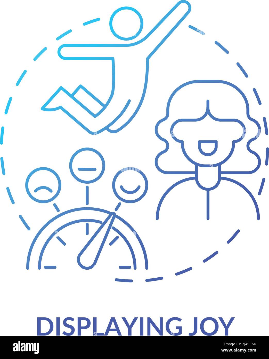 Displaying joy blue gradient concept icon Stock Vector Image & Art - Alamy