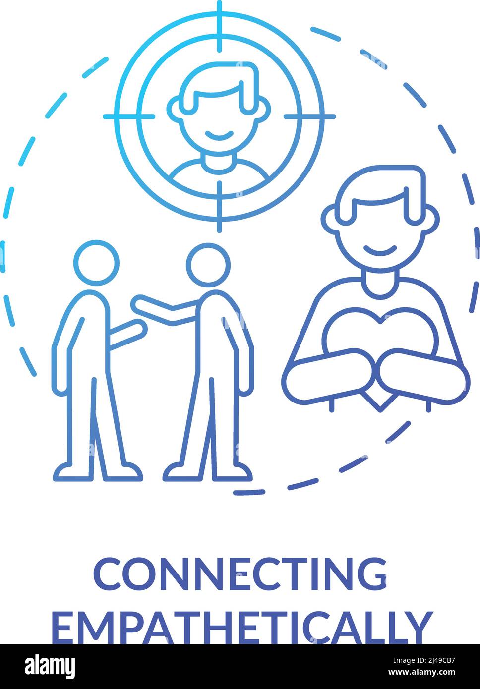 Connecting empathetically blue gradient concept icon Stock Vector Image ...