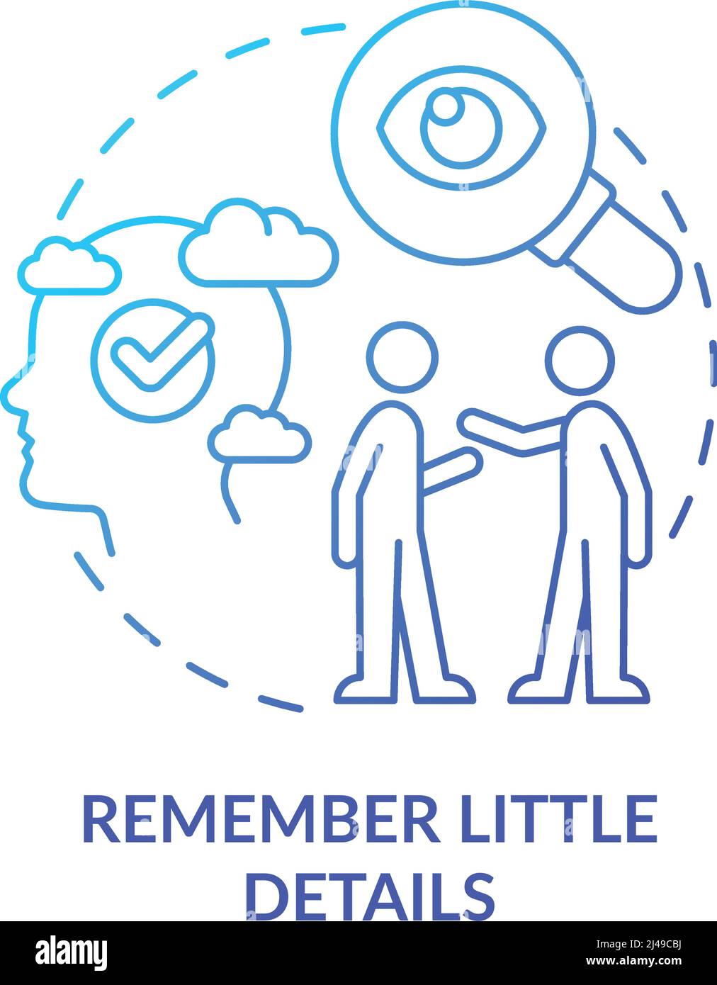 Remember little details blue gradient concept icon Stock Vector Image ...