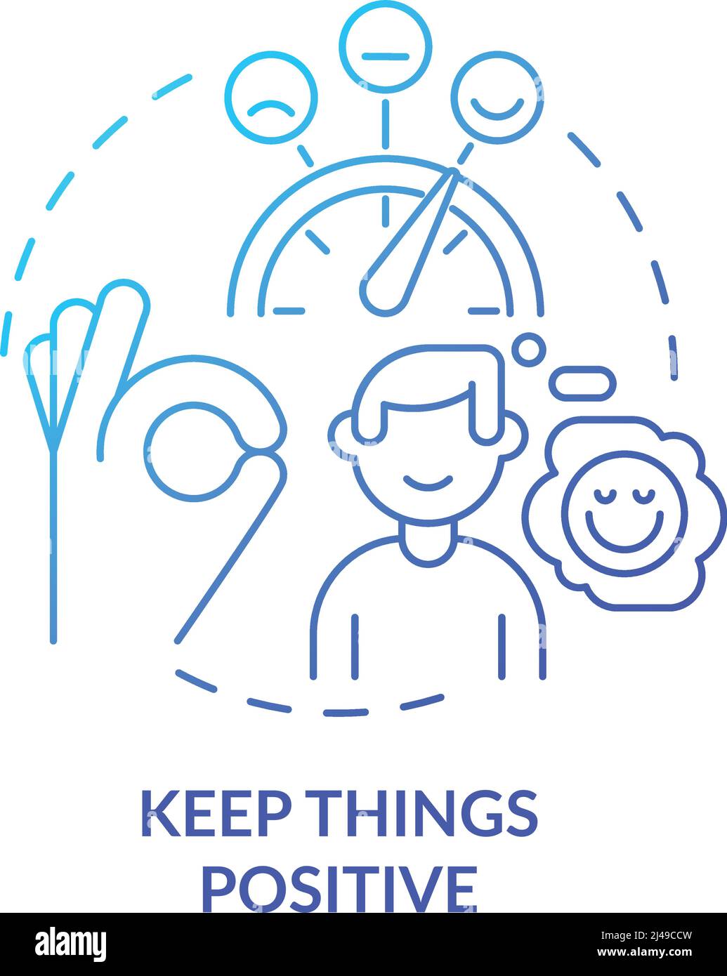 Keep things positive blue gradient concept icon Stock Vector Image ...