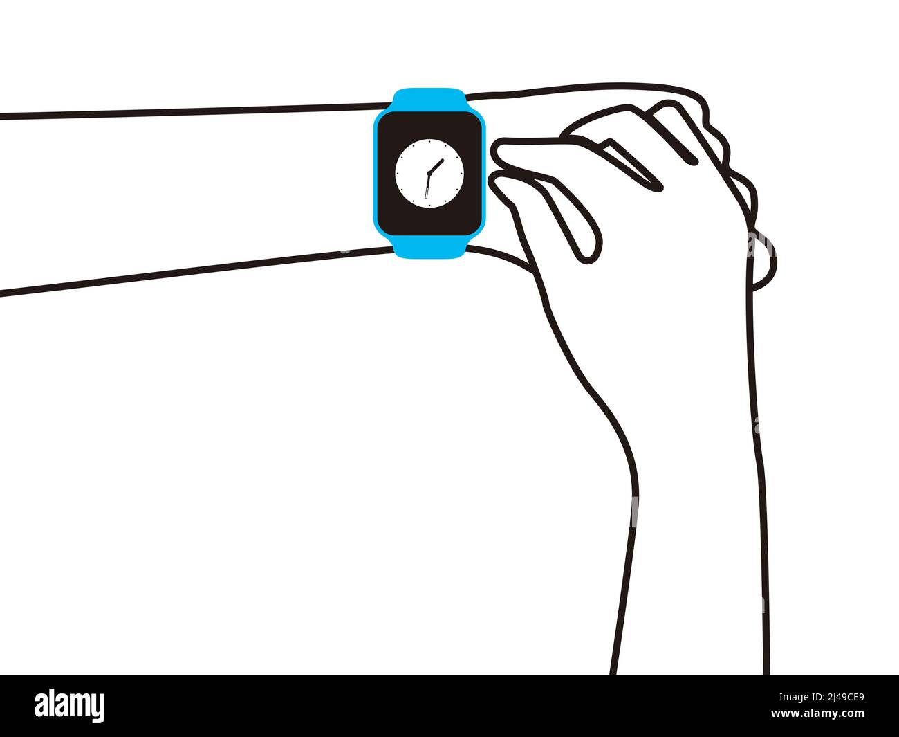Man wearing fashion smart watch, vector illustration Stock Vector Image ...