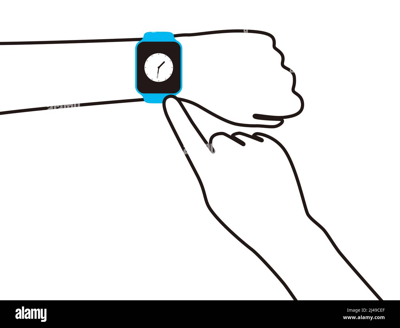Man wearing fashion smart watch, vector illustration Stock Vector Image ...