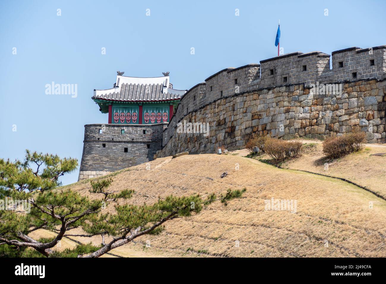Hwaseong Fortress in Suwon South Korea on April 10, 2022 Stock Photo ...