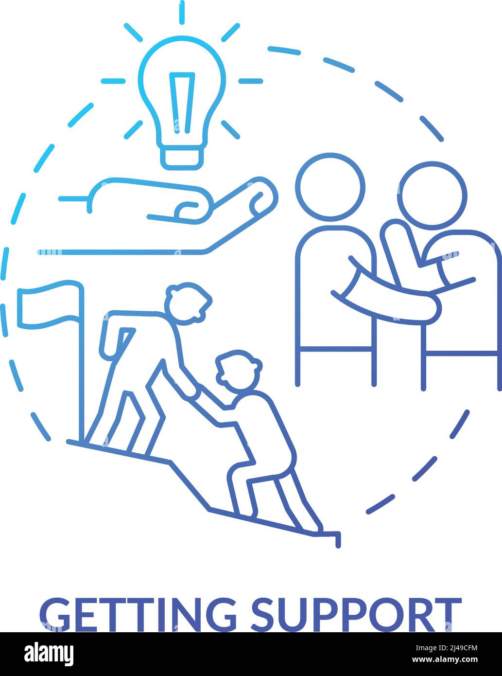 Getting support blue gradient concept icon Stock Vector Image & Art - Alamy