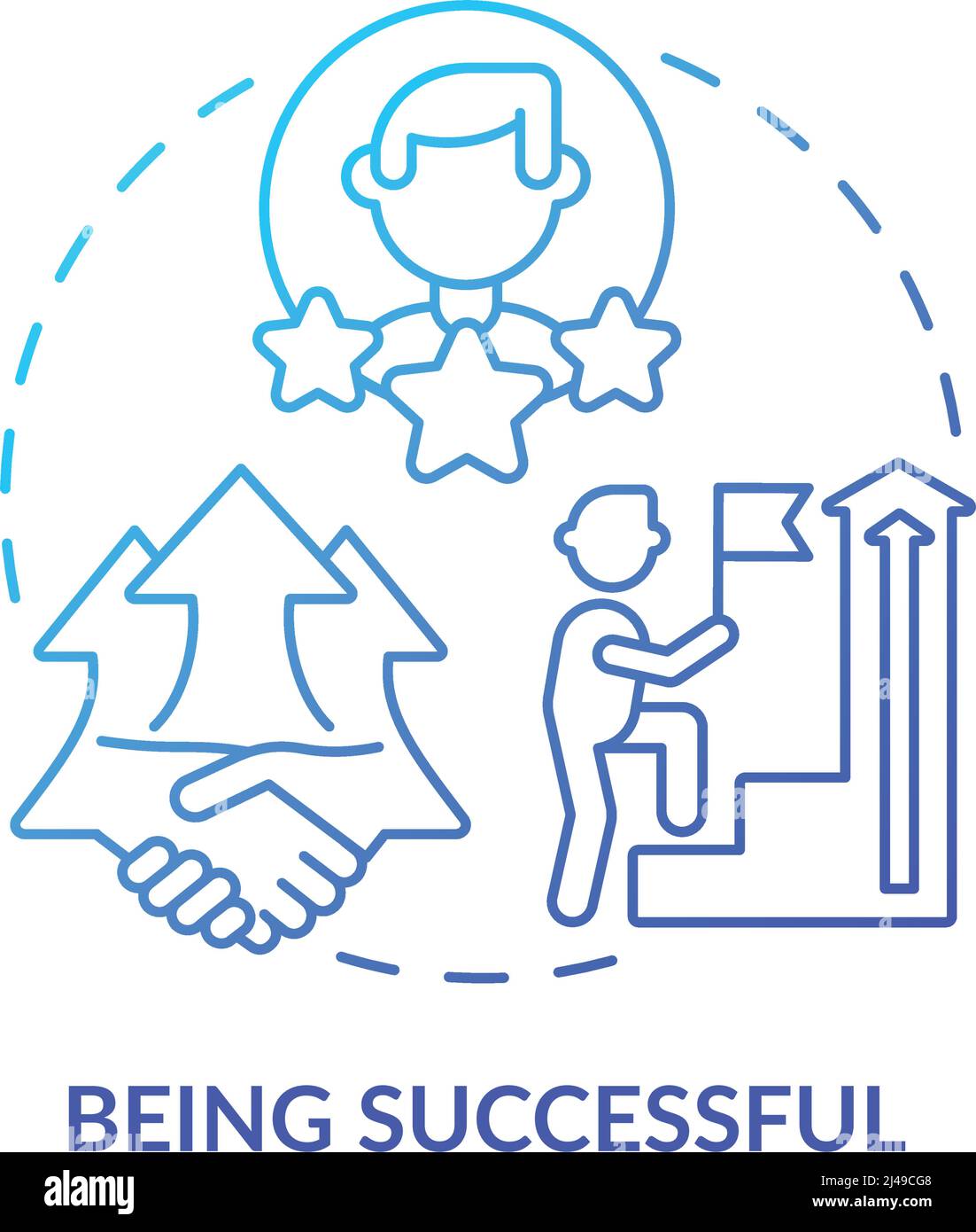 Being successful blue gradient concept icon Stock Vector Image & Art ...