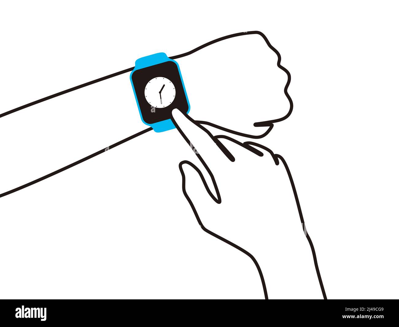 Man wearing fashion smart watch, vector illustration Stock Vector Image ...