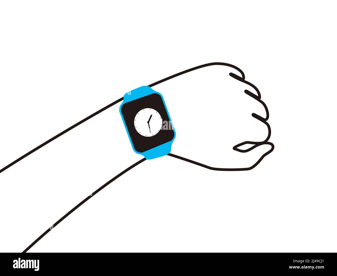 Man wearing fashion smart watch, vector illustration Stock Vector Image ...