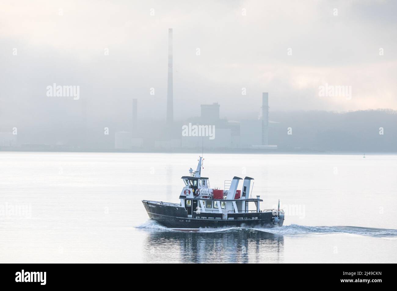 Cobh, Cork, Ireland. 13th April, 2022. Ferry boat Karycraft passes the ...