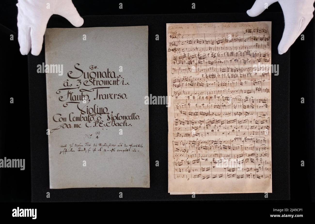 Sachsen, Germany. 13th Apr, 2022. The cover page and a manuscript of ...
