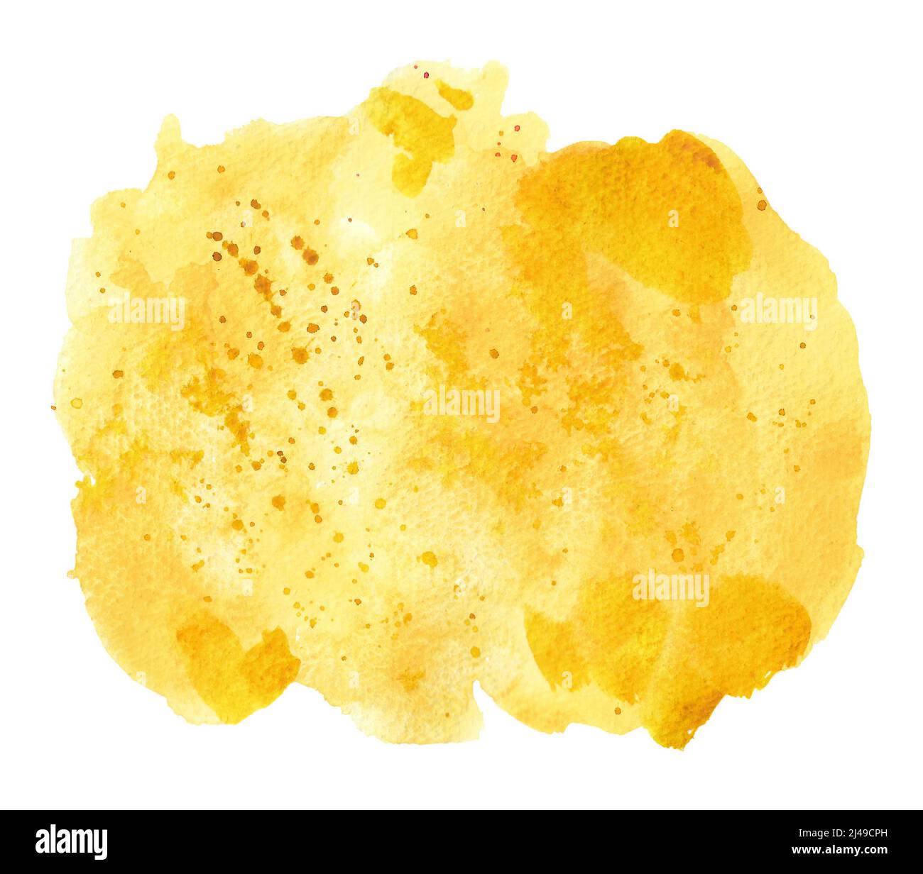 Watercolor stains and splashes. Yellow spot on a white background Stock ...