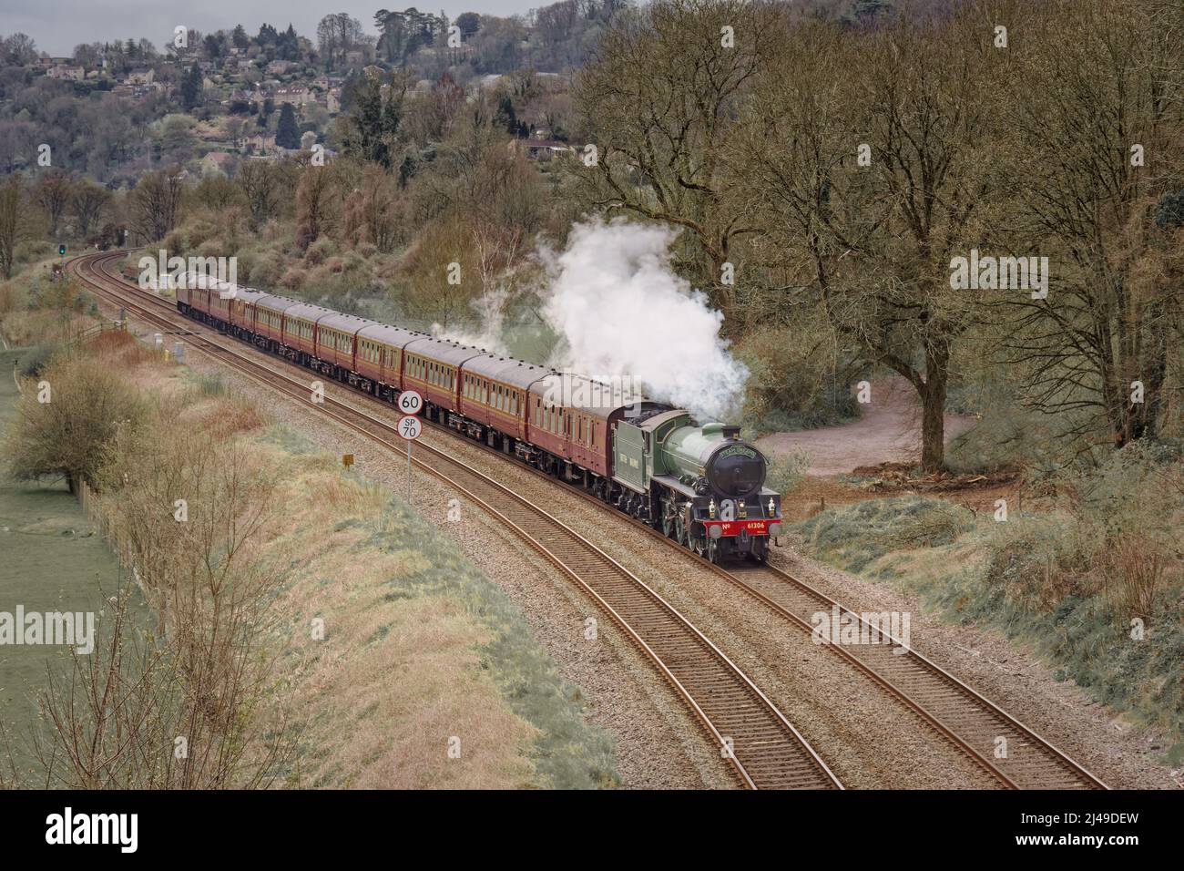 Mayflowe steam train and various freight in Bath Stock Photo - Alamy