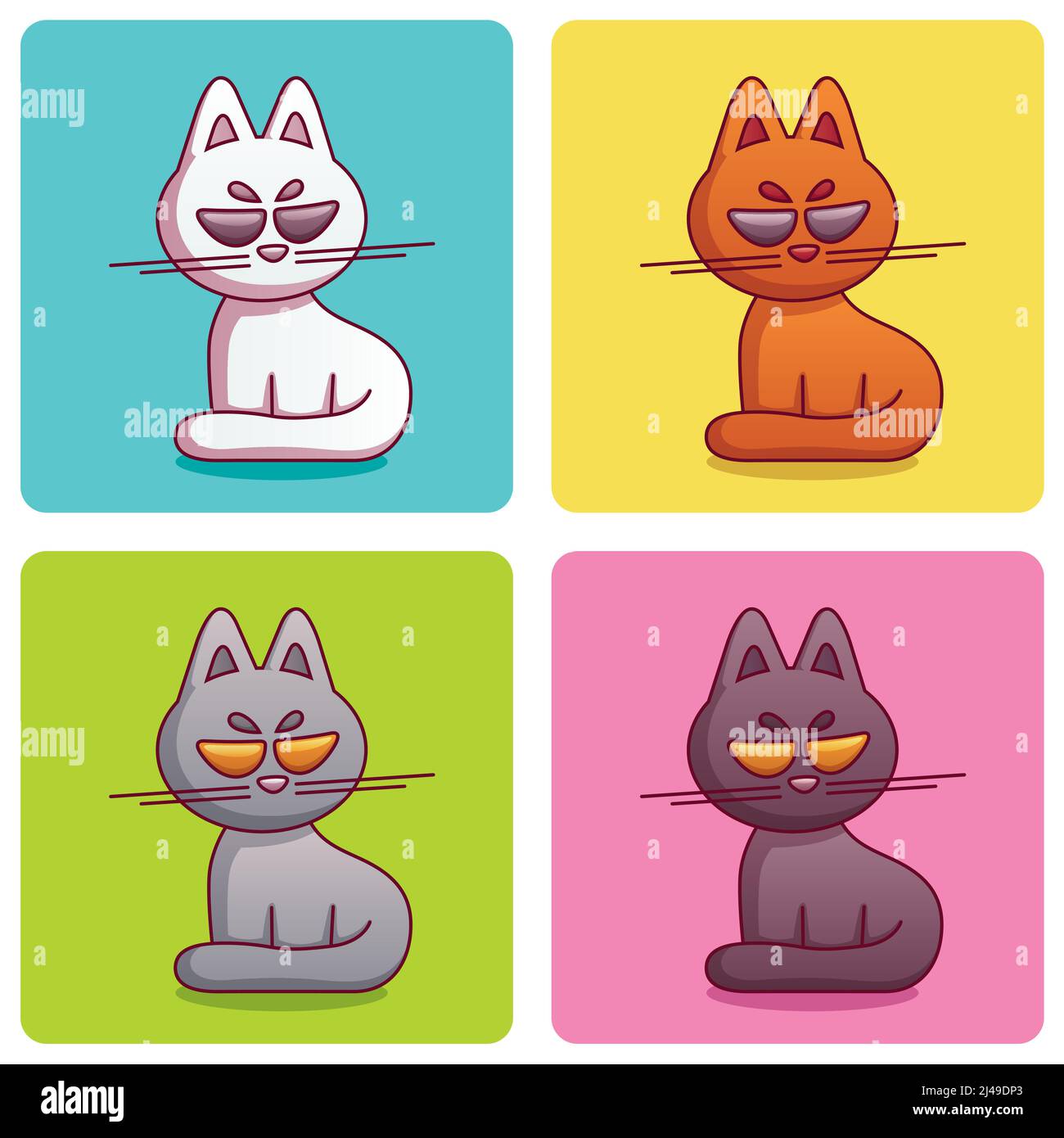 Cool Cartoon Cat Stock Vector Image & Art - Alamy