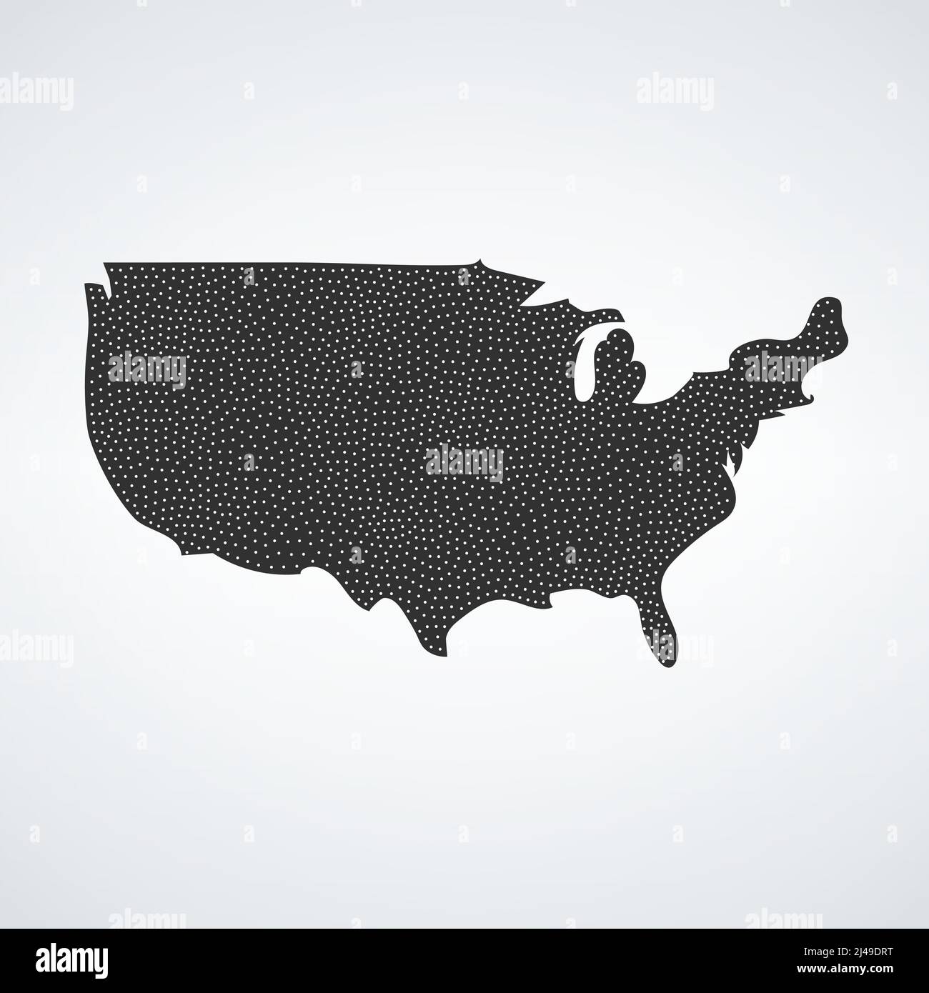 Dotted style map of USA, America out of dots. Stock vector illustration ...