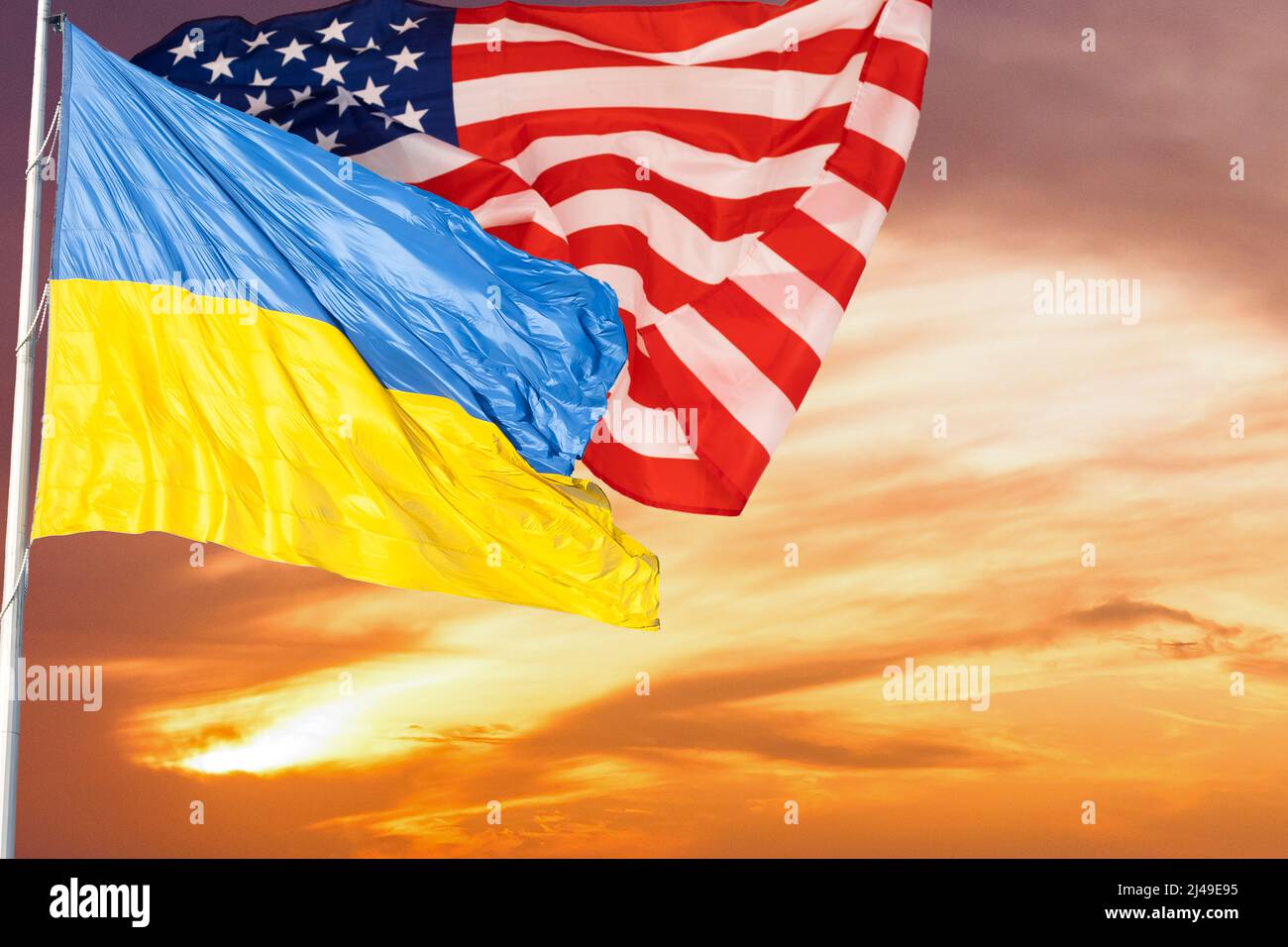 flag of Ukraine and the United States of America Stock Photo - Alamy