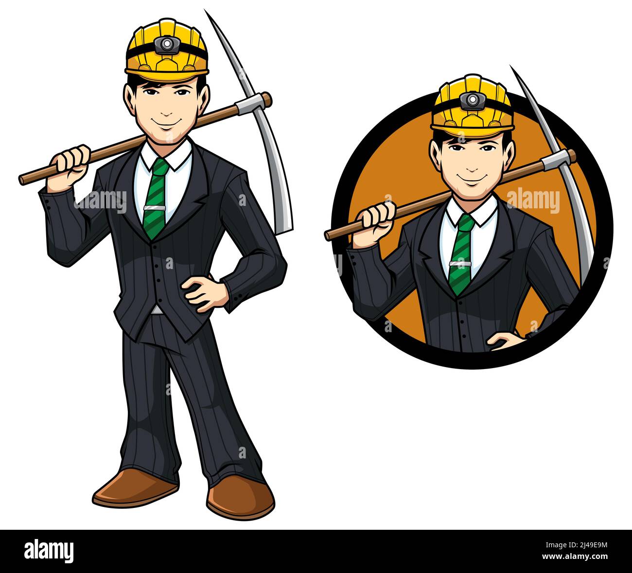 Businessman working on gold Stock Vector Images - Alamy