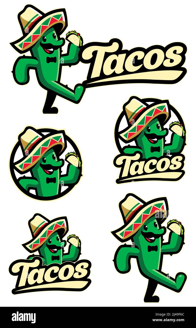 Tacos Cactus Mascot Stock Vector Image & Art - Alamy
