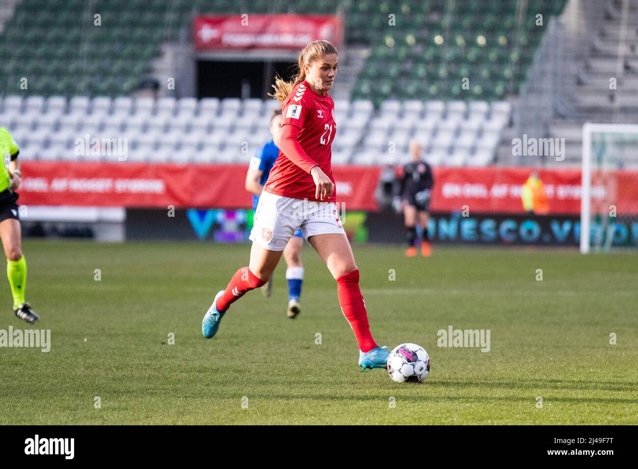 Viborg, Denmark. 12th Apr, 2022. Mille Gejl (21) of Denmark seen during ...