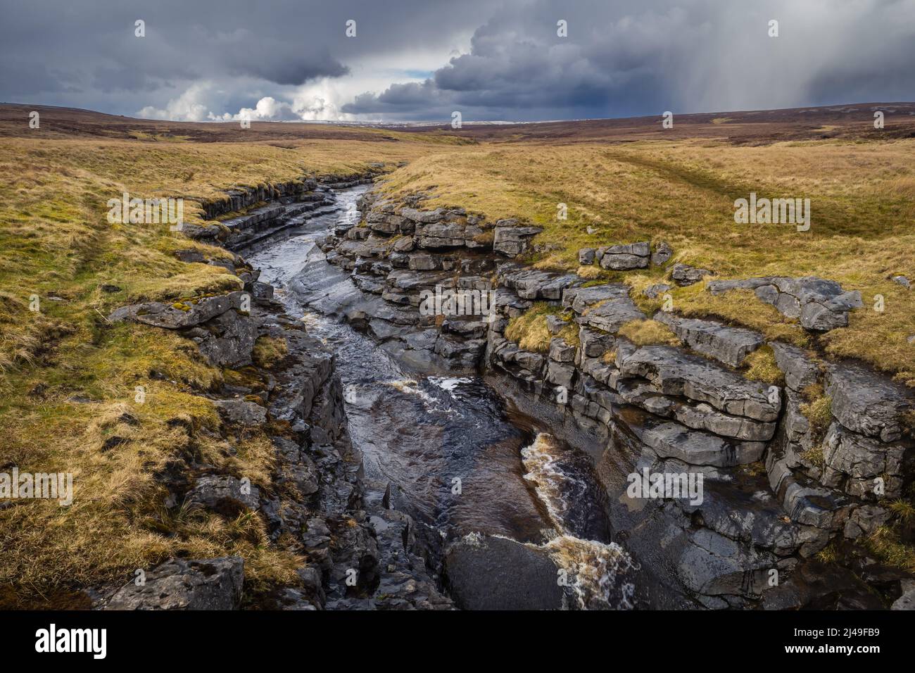 Maizebeck heading towards High Cup Nick in the North Pennines Stock ...