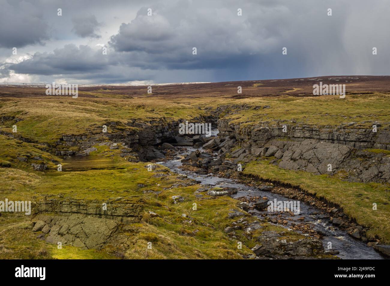 Maizebeck heading towards High Cup Nick in the North Pennines Stock ...