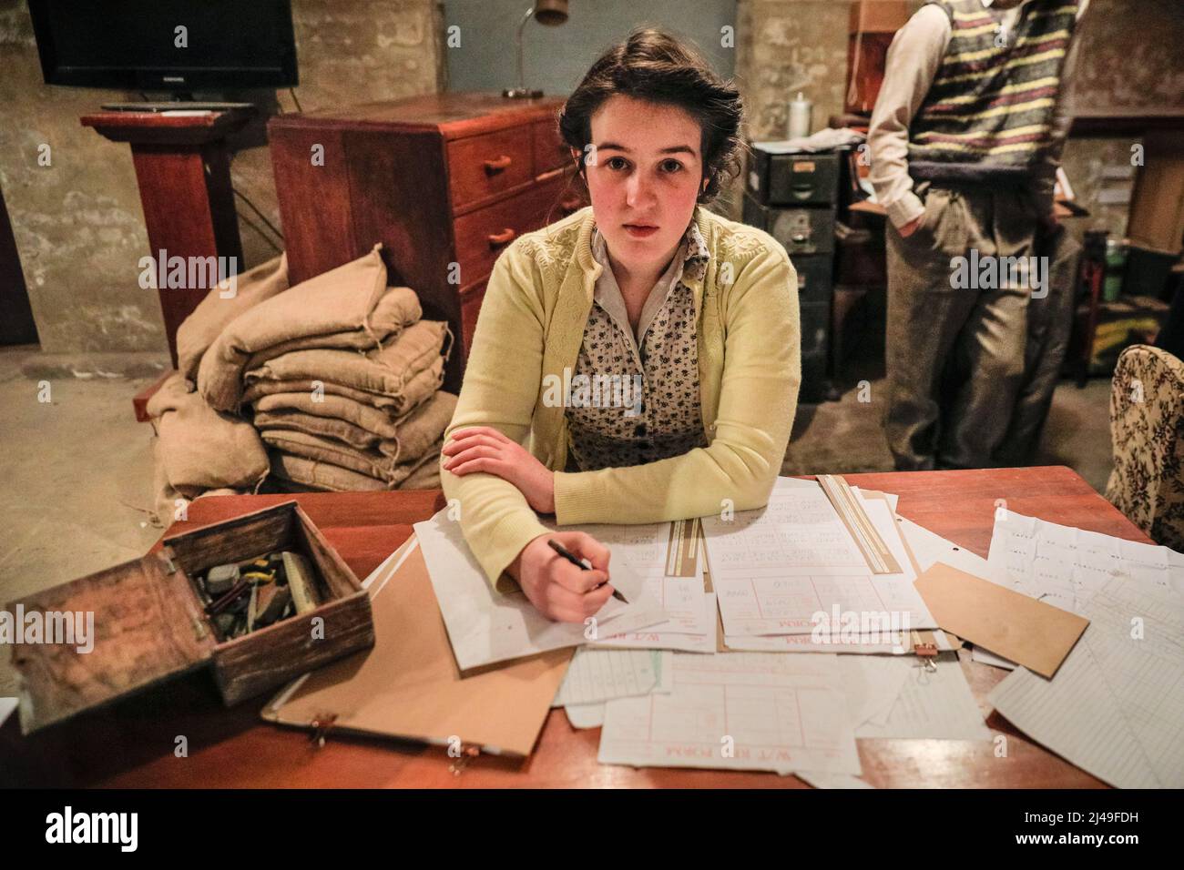 London, UK. 13th Apr, 2022. Actress Beth Jay in "secret activity" on a ...