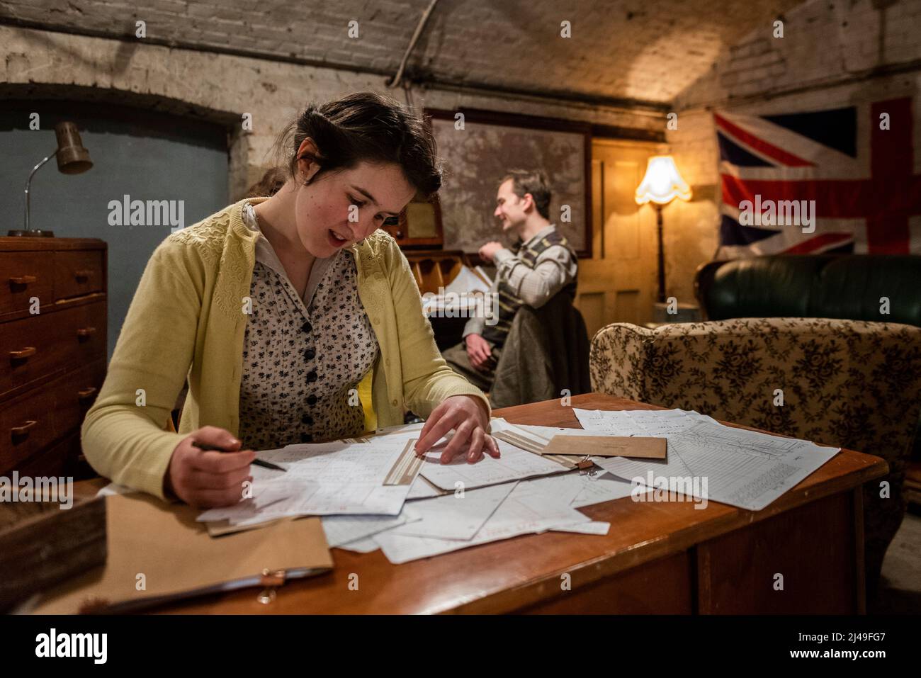 London, UK. 13 April 2022. (L) Beth Jay (Mavis Lever) and Timothy ...