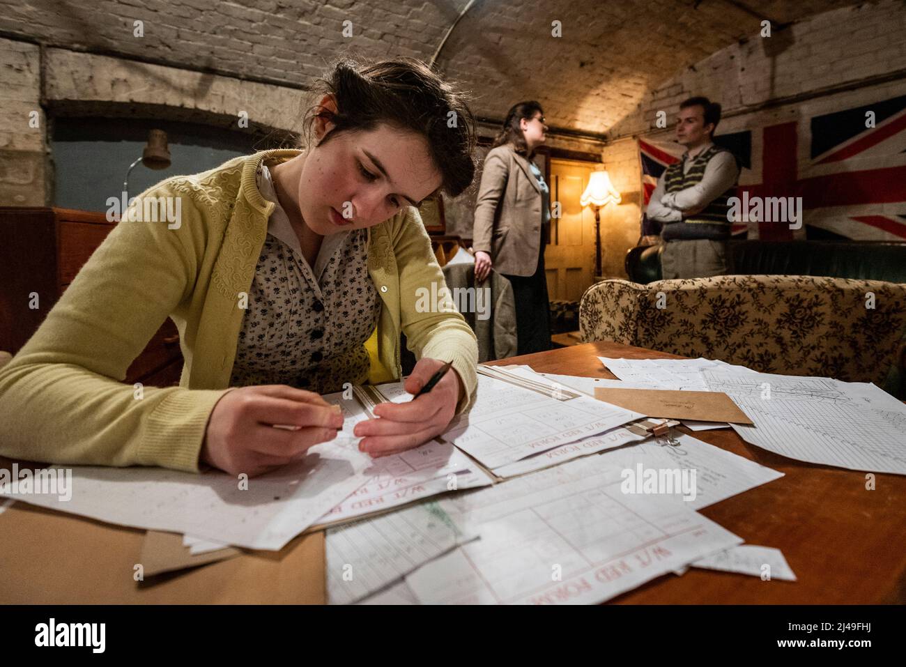 London, UK. 13 April 2022. (L) Beth Jay (Mavis Lever), Amelia ...