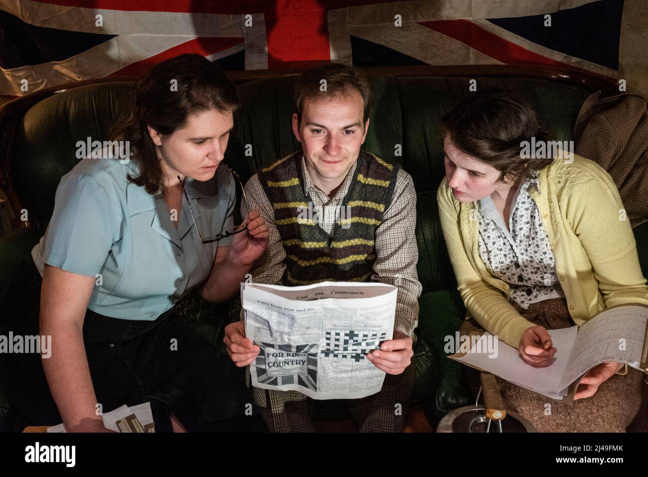 London, UK. 13 April 2022. (L) Amelia Stephenson (Joan Clarke), Timothy ...
