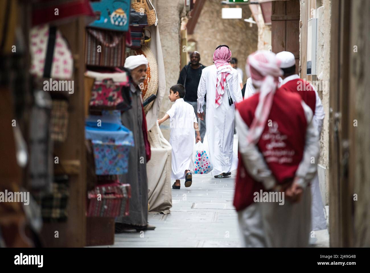 Doha,Qatar - April 22,2022: The Qatari family in traditional attire ...