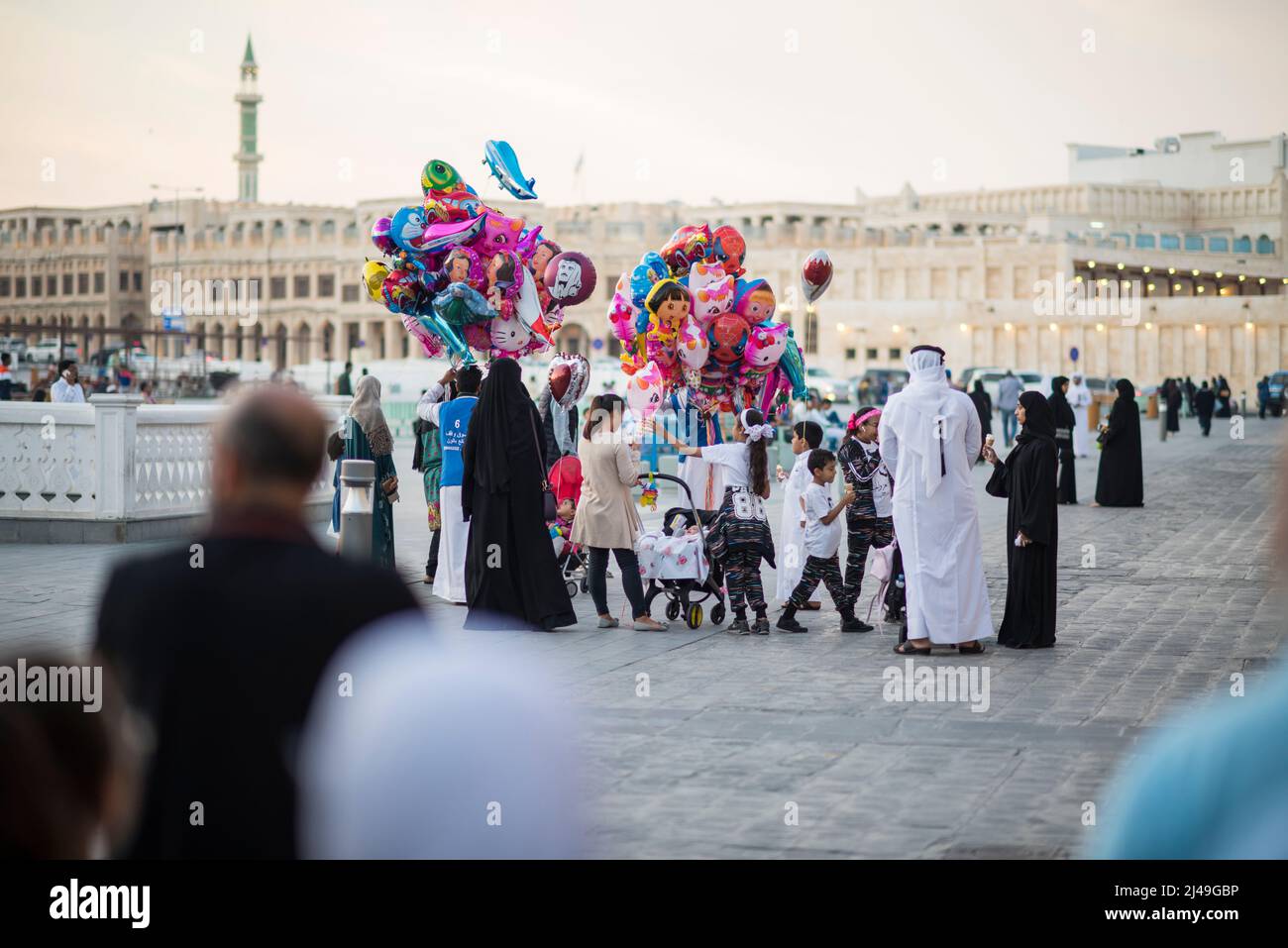 Doha,Qatar - April 22,2022: The Qatari family in traditional attire ...