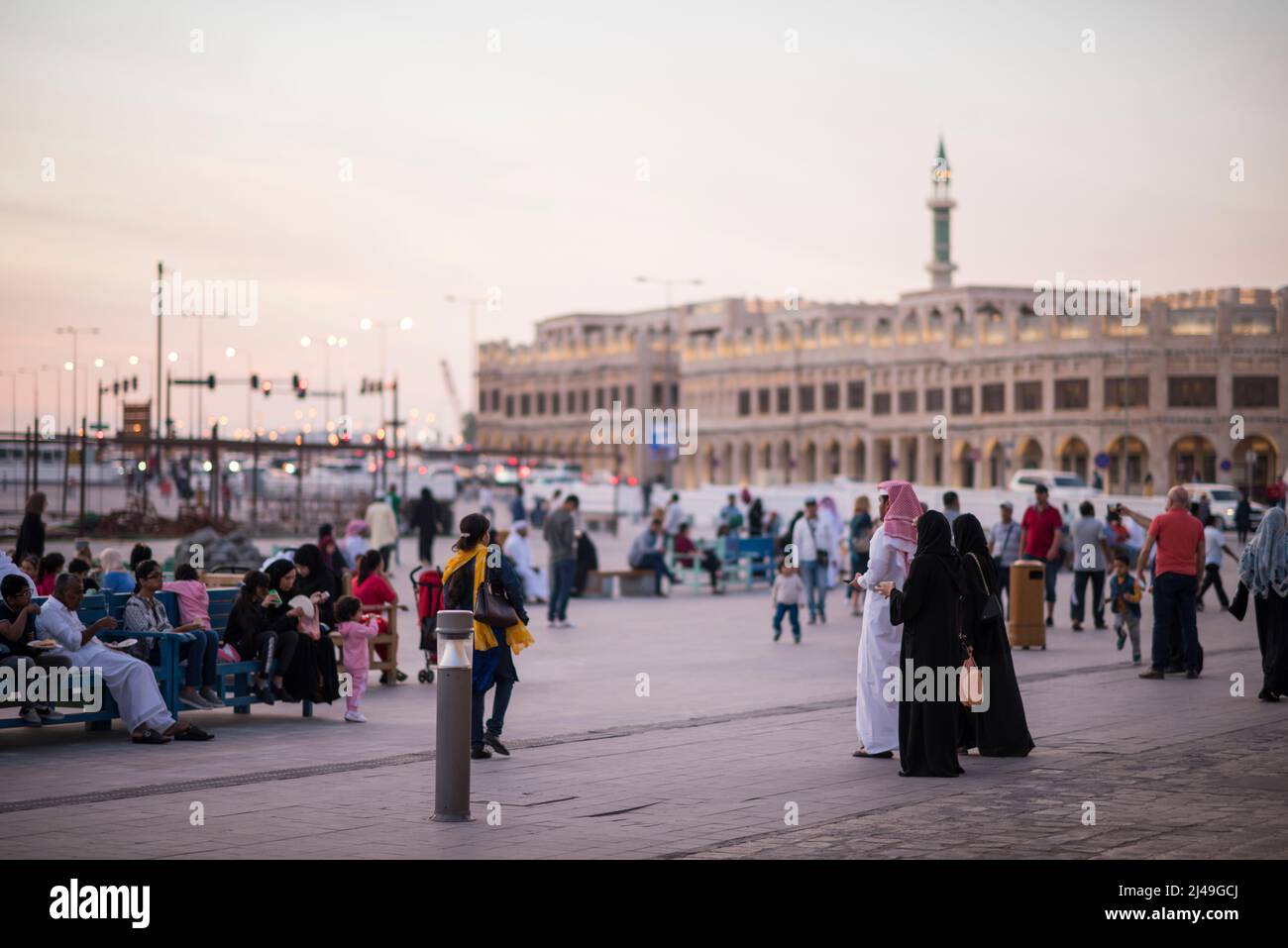 Doha,Qatar - April 22,2022: The Qatari family in traditional attire ...