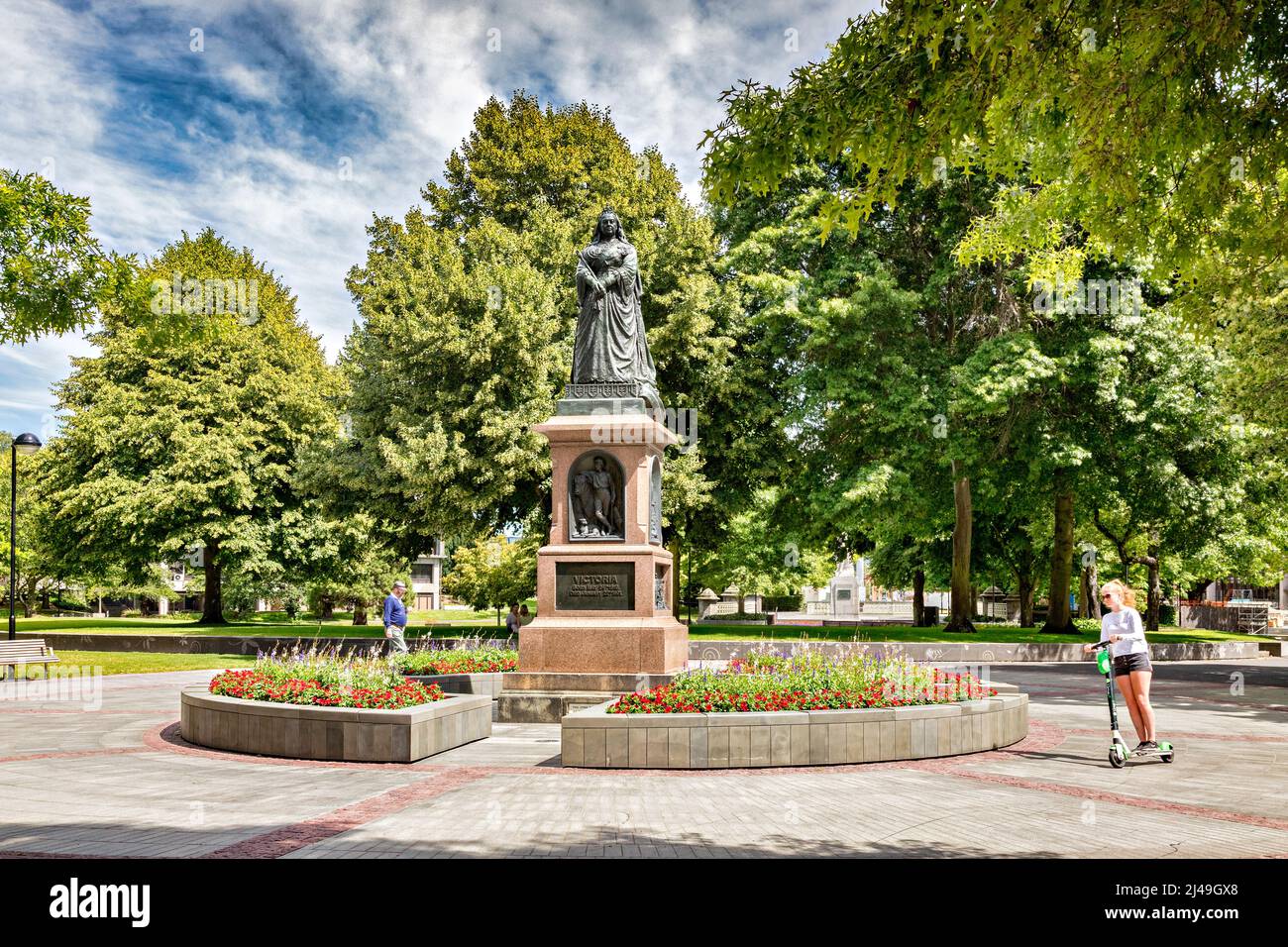 3 January 2019: Christchurch, New Zealand - Victoria Square in summer ...