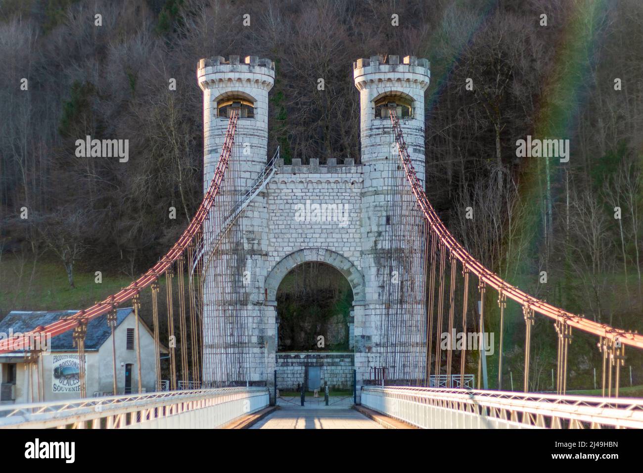 Charles-Albert bridge, the older of the two bridges of Ponts de la ...