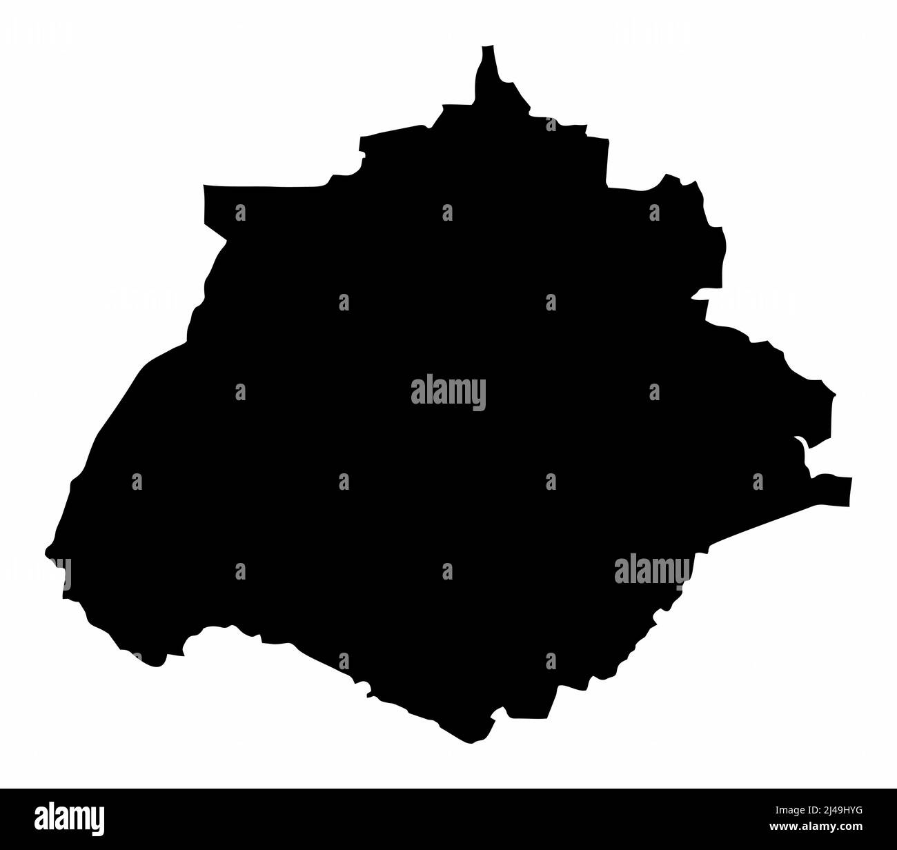 Aguascalientes state, silhouette map isolated on white background ...