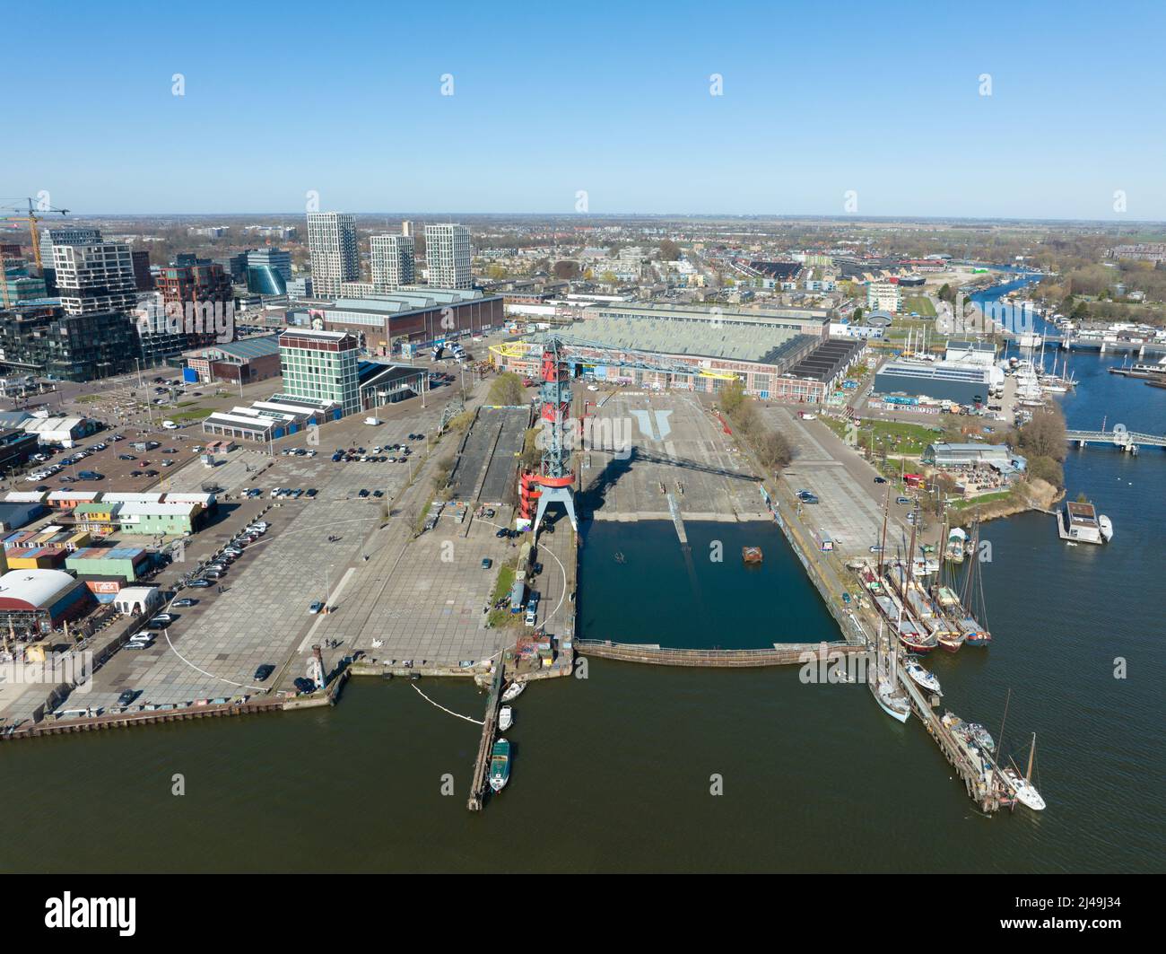 Amsterdam, 19th of March 2022, The Netherlands. NDSM wharf modern ...