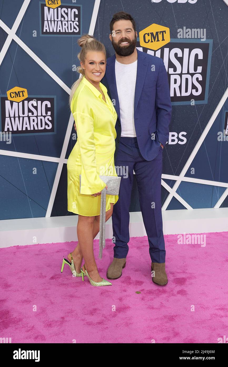 Jordan Davis, Kristen O'Connor Davis attend the 2022 CMT Music Awards ...