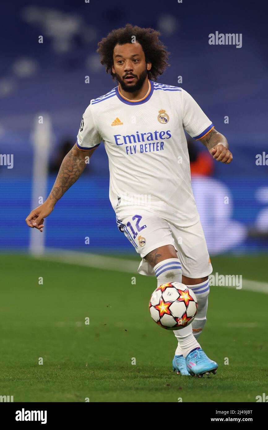Madrid, Spain. 12th Apr, 2022. Marcelo of Real Madrid during the UEFA ...