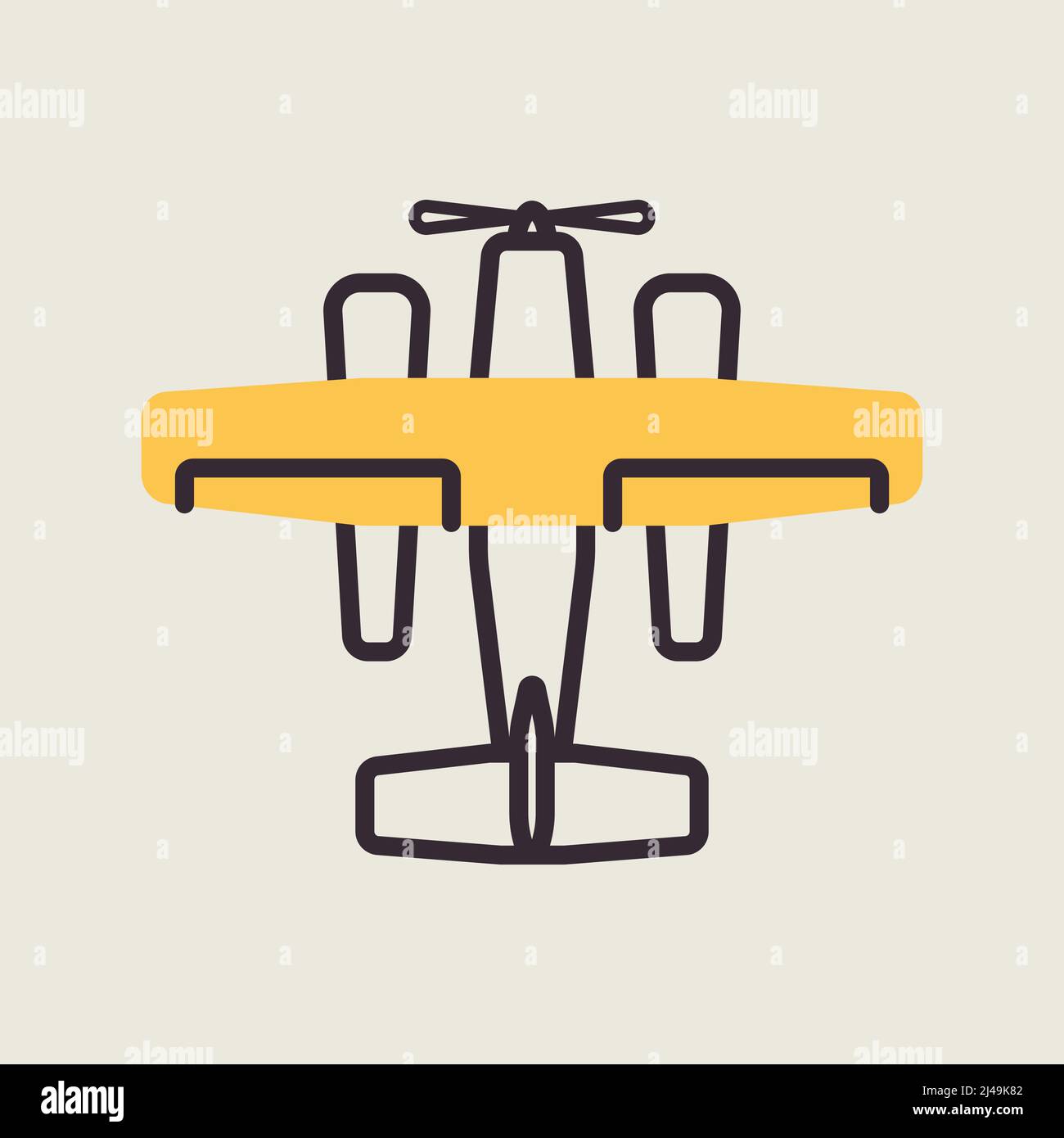 Small amphibian seaplane, plane vector icon. Graph symbol for travel ...