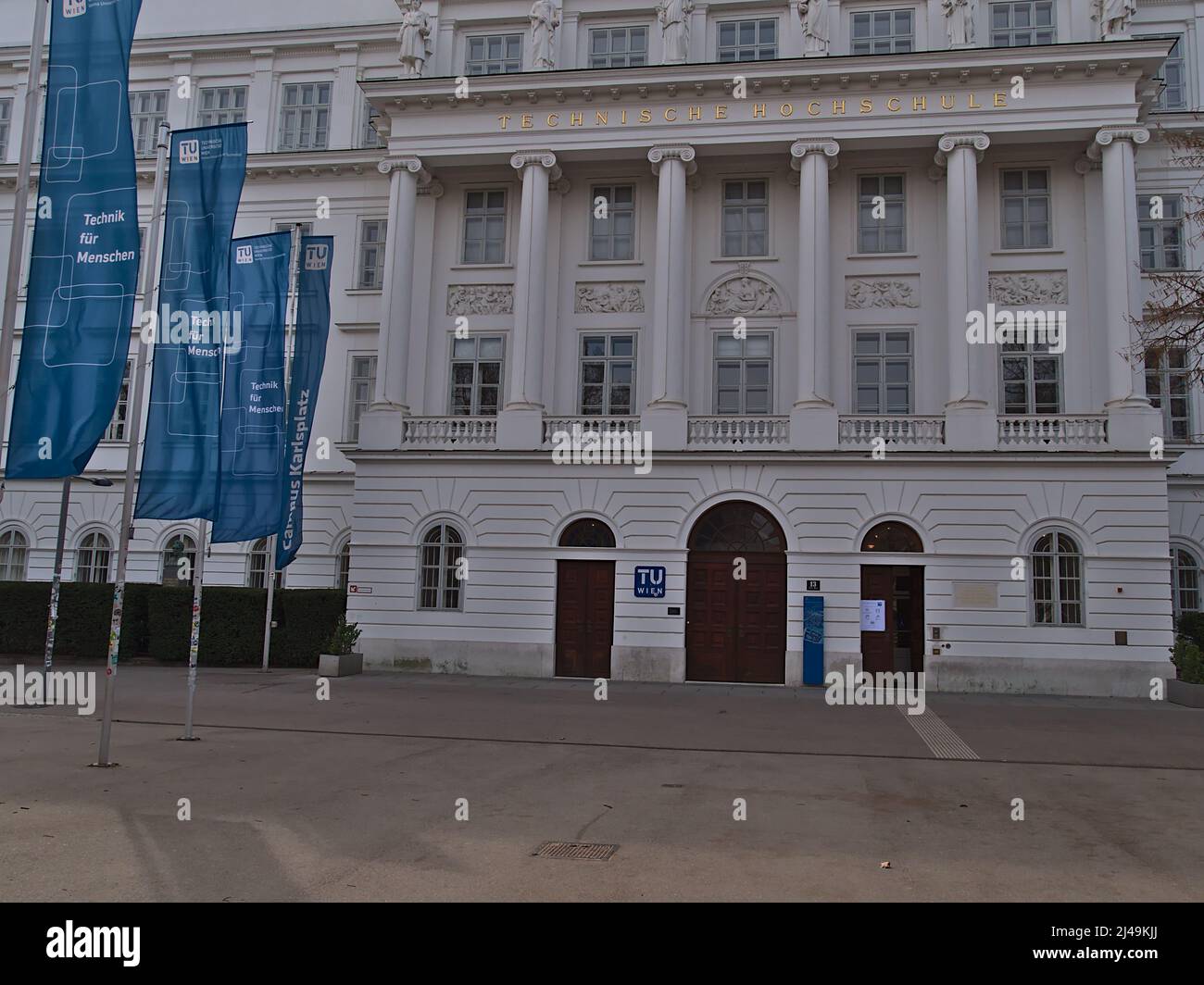 Front view of the entrance of Vienna University of Technology (TU Wien ...