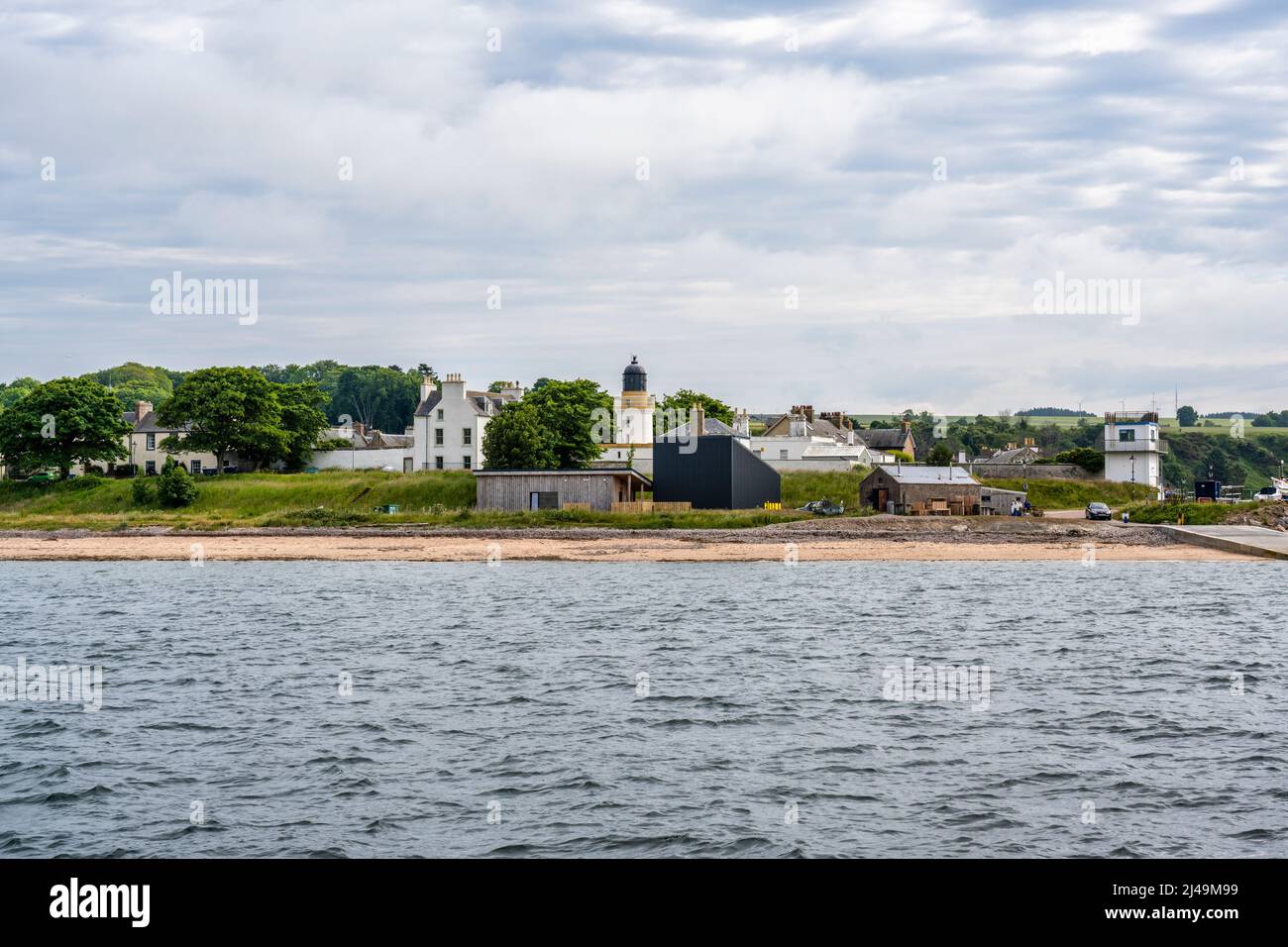 Cromarty beach and ferry landing at coastal town of Cromarty on the ...