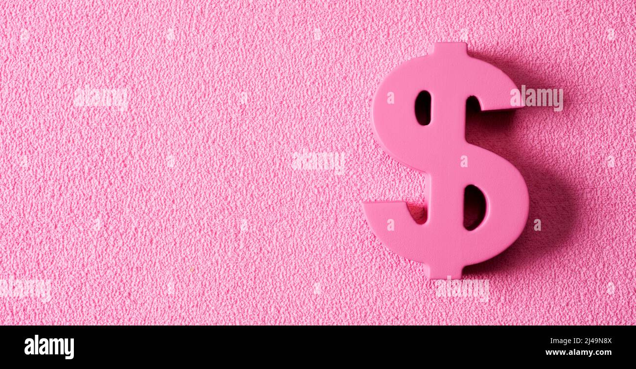 a pink dollar sign, depicting concepts such as pink money or pink ...
