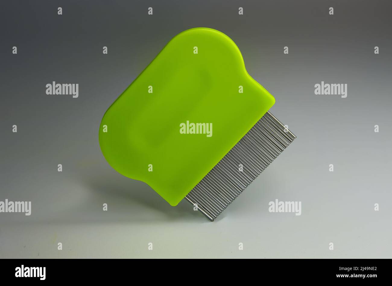 green lice comb floating, isolated on a grey background Stock Photo - Alamy