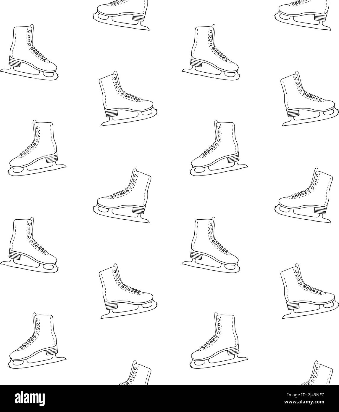Vector seamless pattern of hand drawn doodle sketch ice skate isolated ...