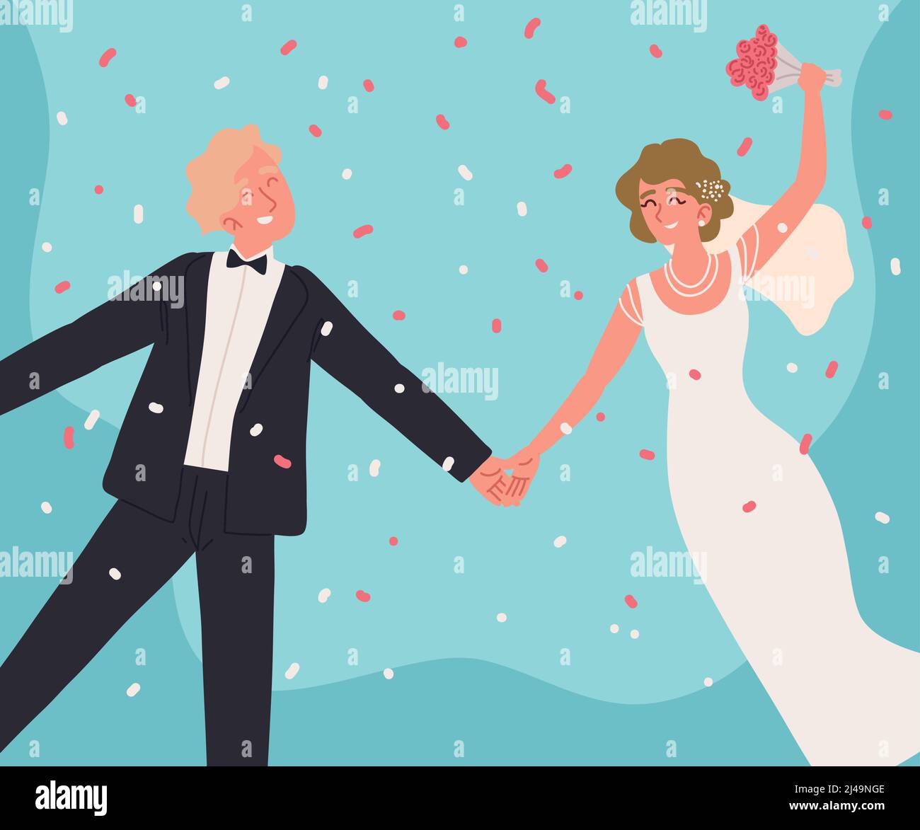 Happy Wedding Couple Stock Vector Image And Art Alamy