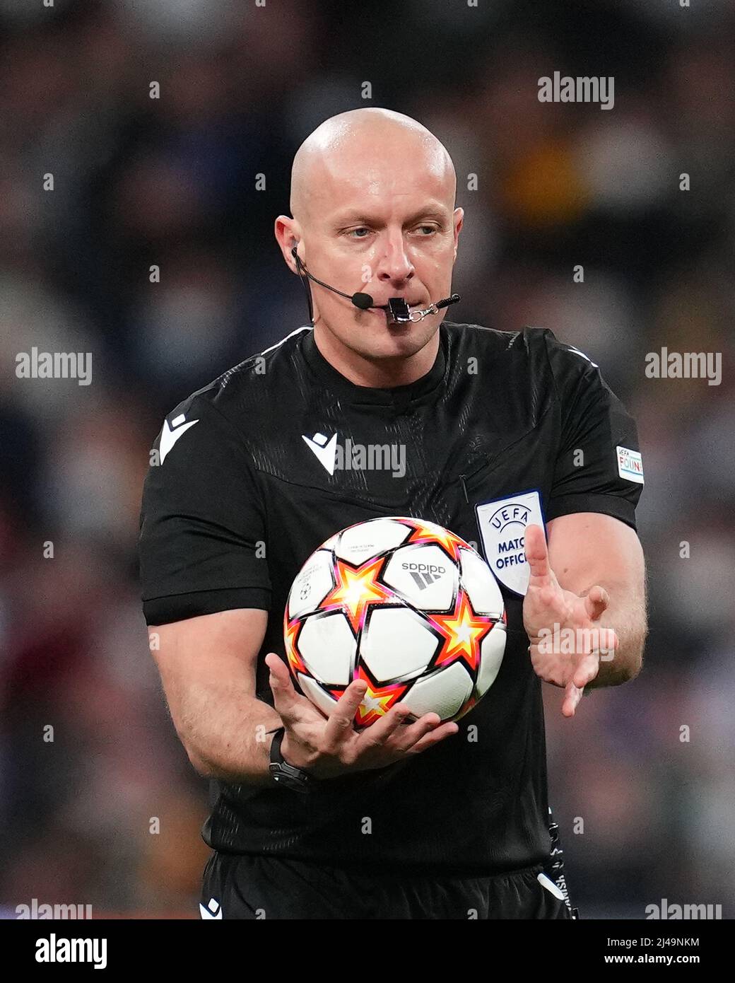 The referee Szymon Marciniak during the UEFA Champions League match ...