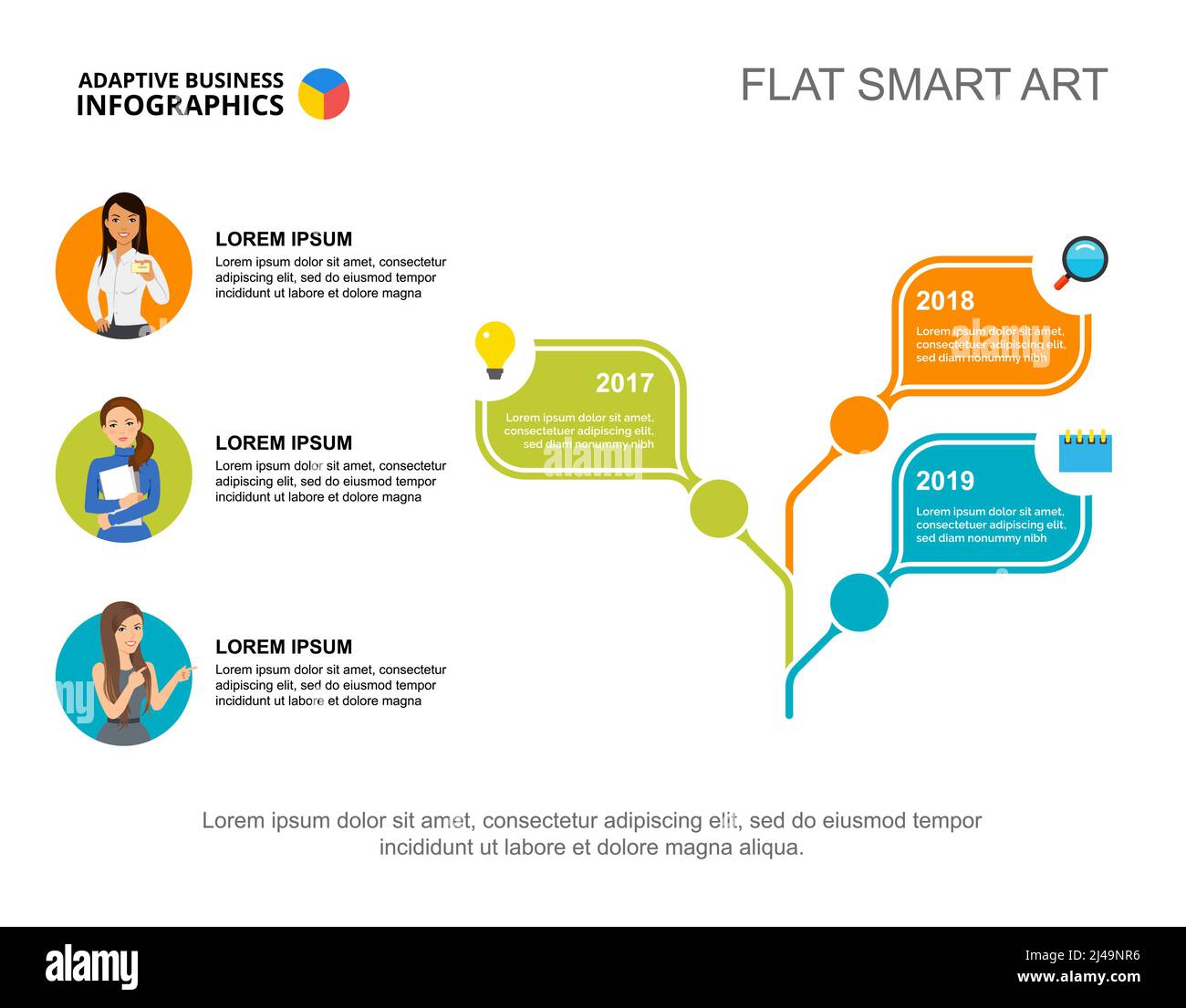 Three branches tree metaphor process chart template. Business data. Abstract elements of diagram ...